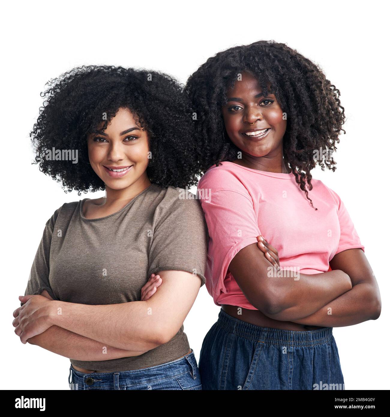 Nobody boosts your confidence like a best friend. Studio portrait of ...