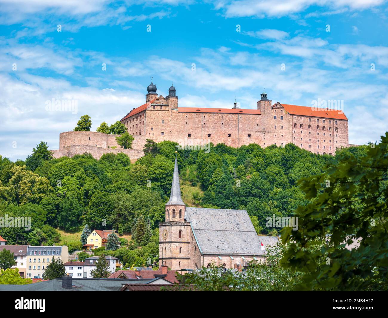 Plassenburg Castle and St. Peter's Church in the Old Town of Kulmbach ...