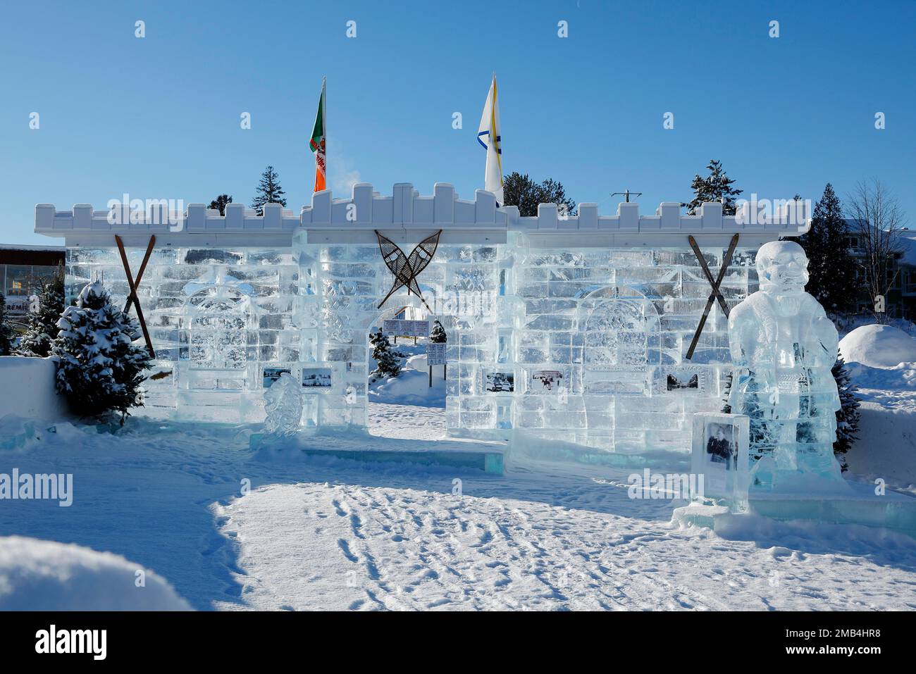 Winter, ice sculpture, Sainte Agathe, Province of Quebec, Canada Stock ...