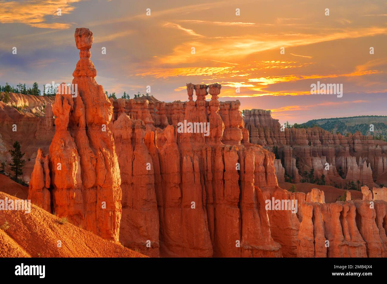Thor's hammer in the morning, Sunrise Point, Bryce Canyon National Park ...