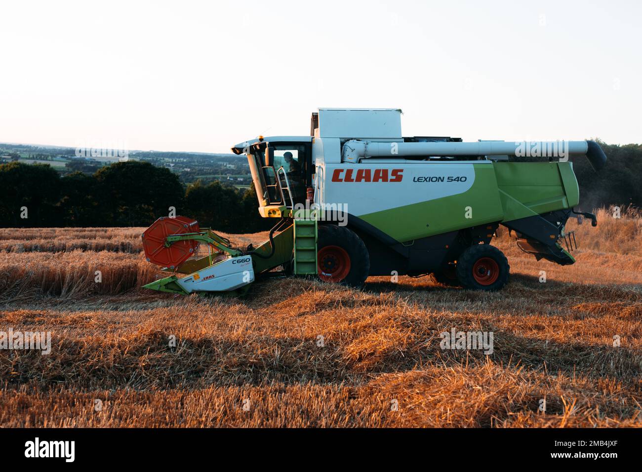Claas Combine 540 Lexion Wheat Harvest Evening Light Stock Photo - Alamy