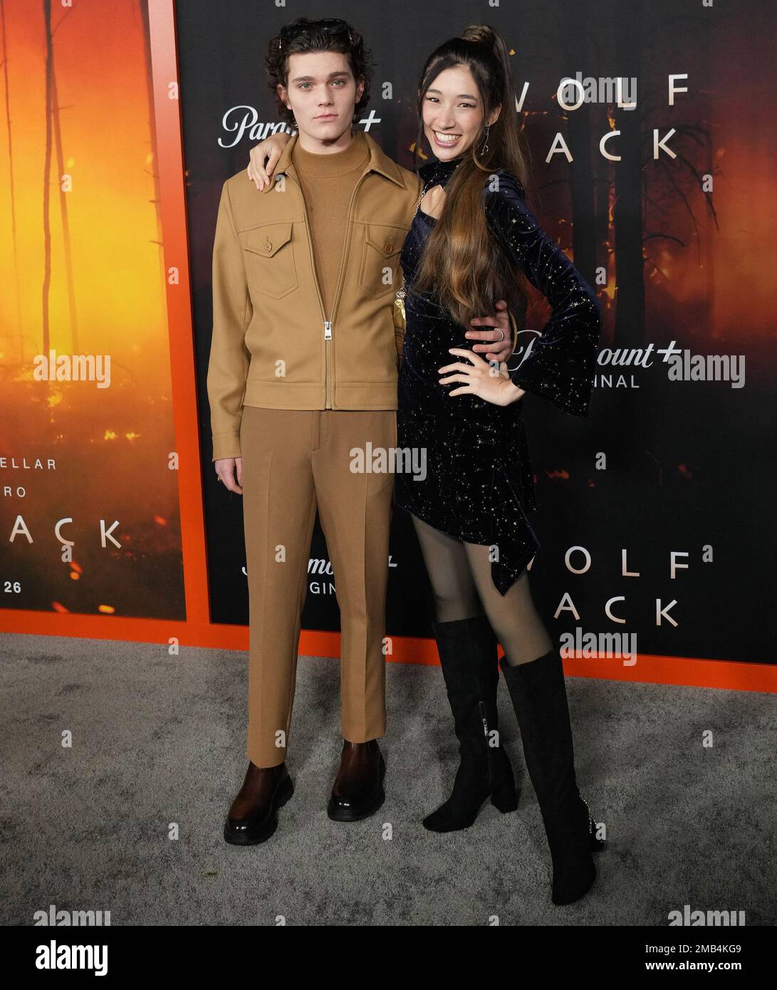 (L-R) Vince Mattis and Amy Workman at Paramount+'s WOLF PACK Los ...