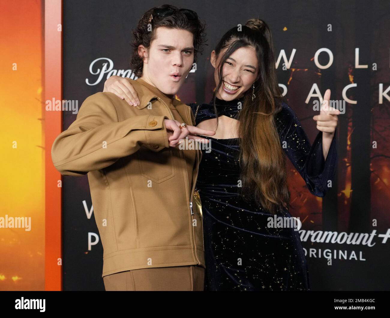 (L-R) Vince Mattis and Amy Workman at Paramount+'s WOLF PACK Los ...