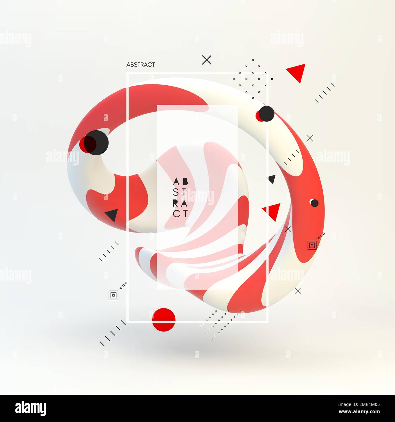 3d abstract vector illustration. Striped object. Cover design template ...