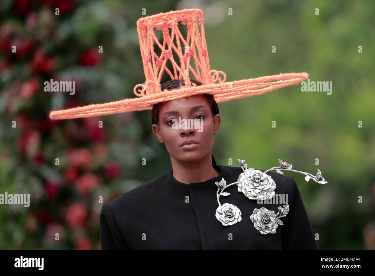 A model wears a creation as part of Juana Martin's Haute Couture Fall ...