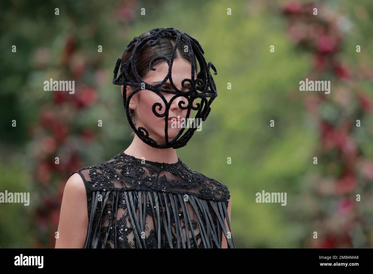 A model wears a creation as part of Juana Martin's Haute Couture Fall ...