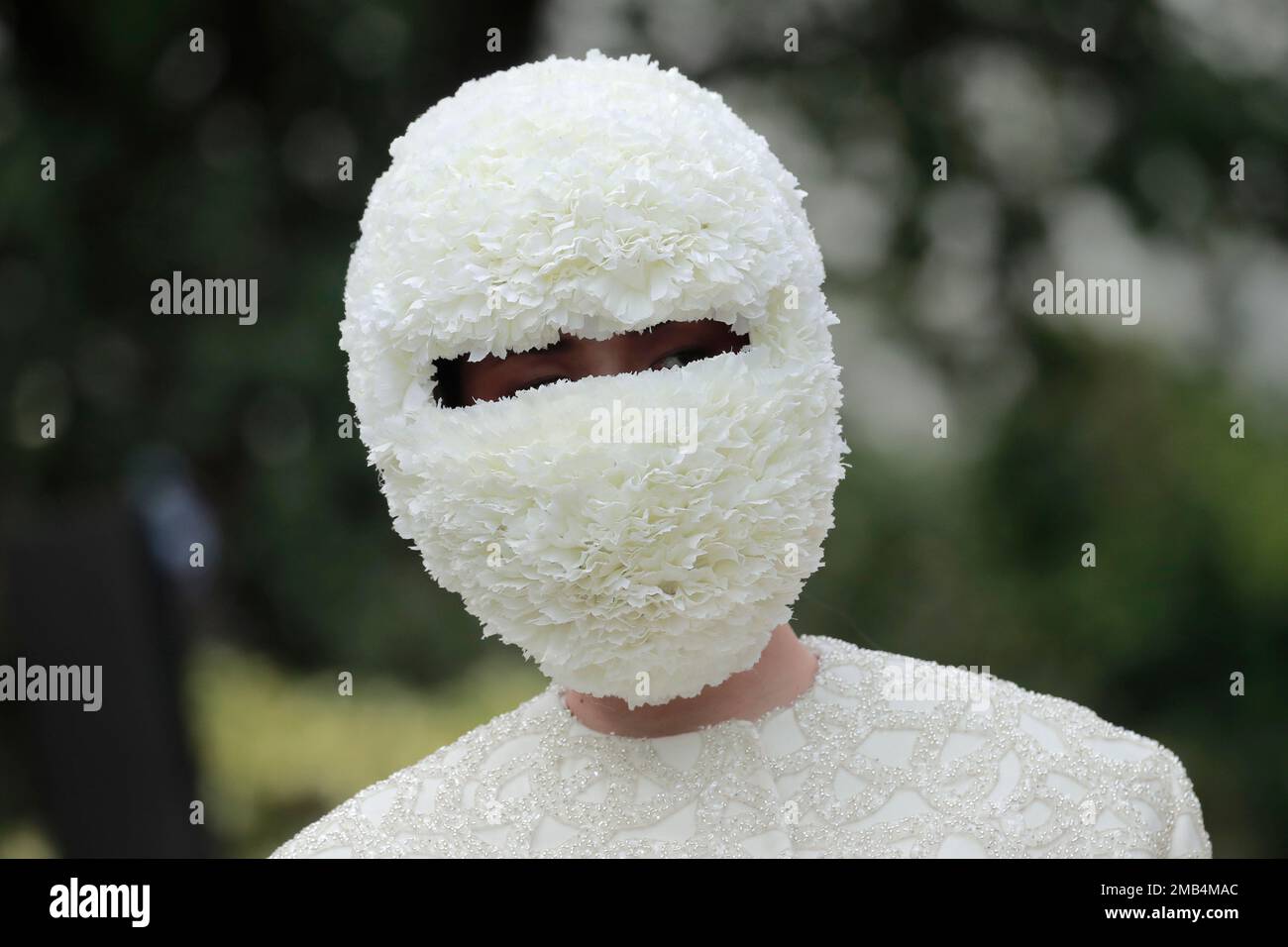 A model wears a creation as part of Juana Martin's Haute Couture Fall ...