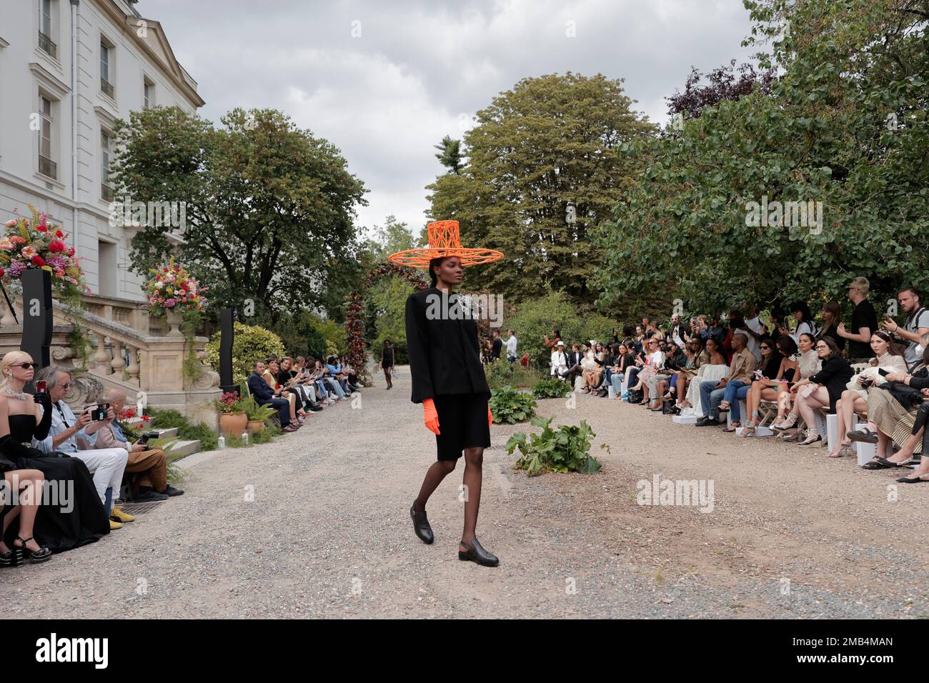A model wears a creation as part of Juana Martin's Haute Couture Fall ...