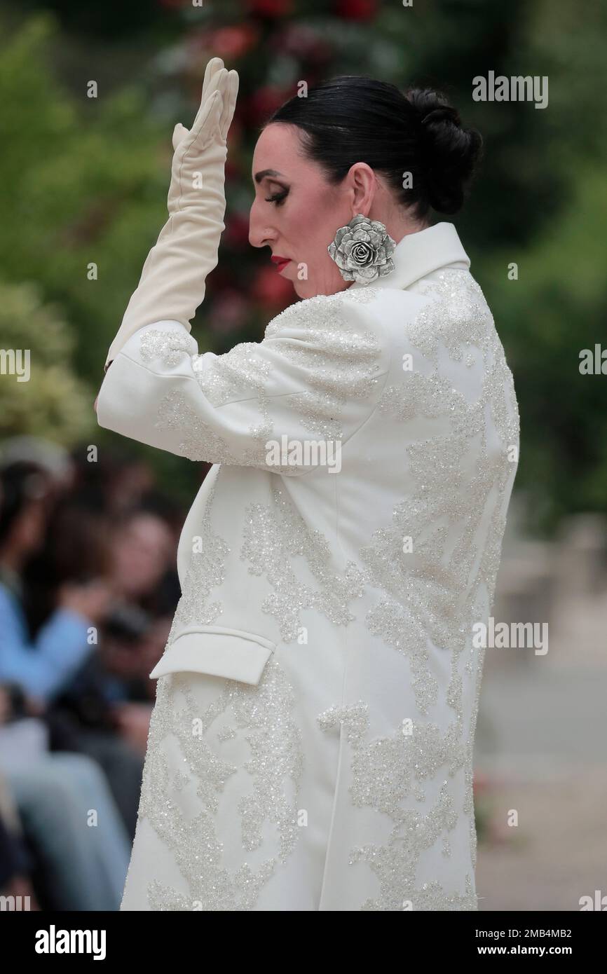 Rossy de Palma wears a creation as part of Juana Martin's Haute Couture ...