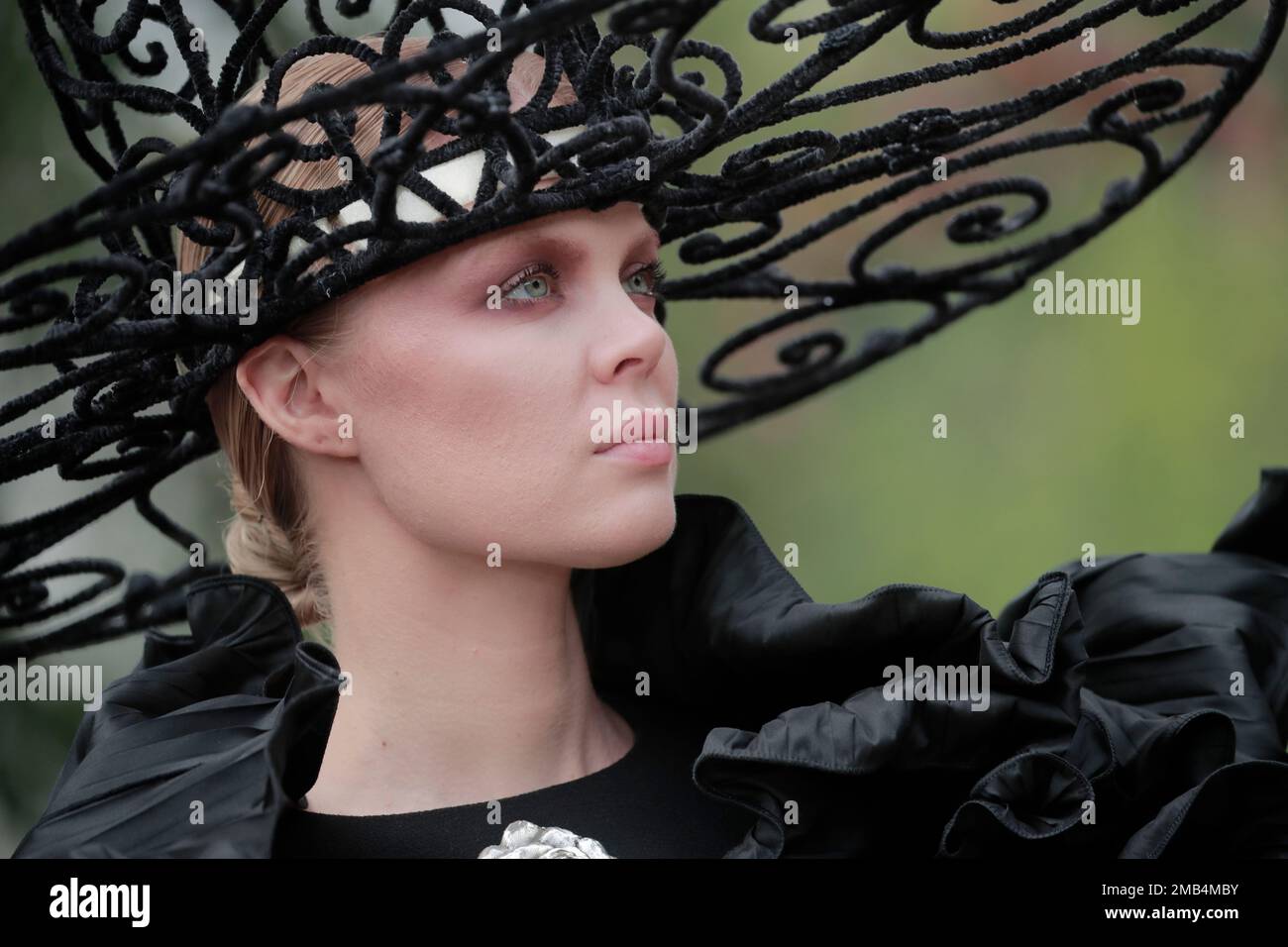 A model wears a creation as part of Juana Martin's Haute Couture Fall ...