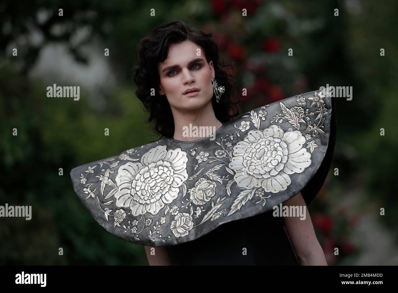 A model wears a creation as part of Juana Martin's Haute Couture Fall ...