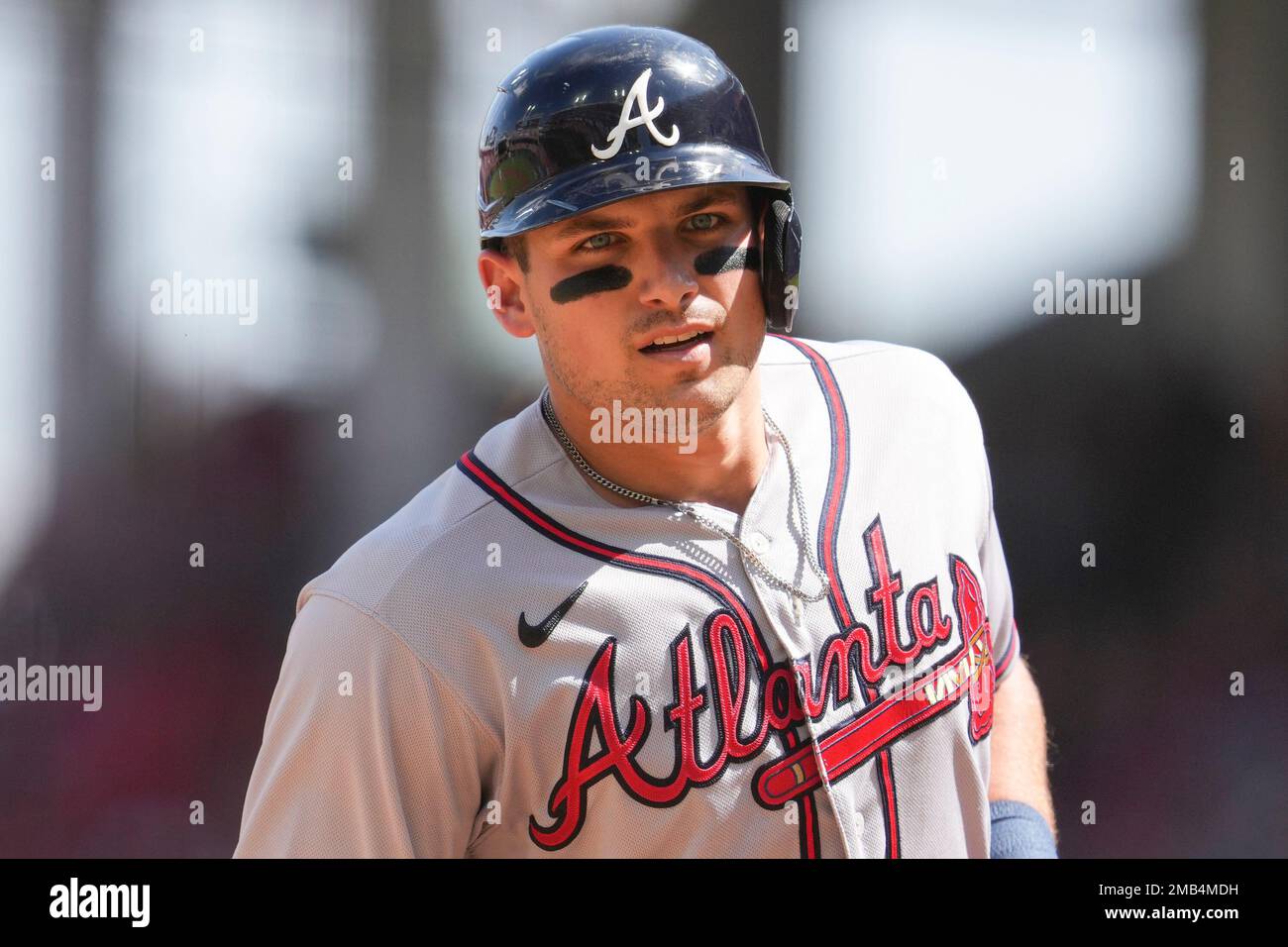 Atlanta Braves' Austin Riley rounds third base after hitting a solo ...