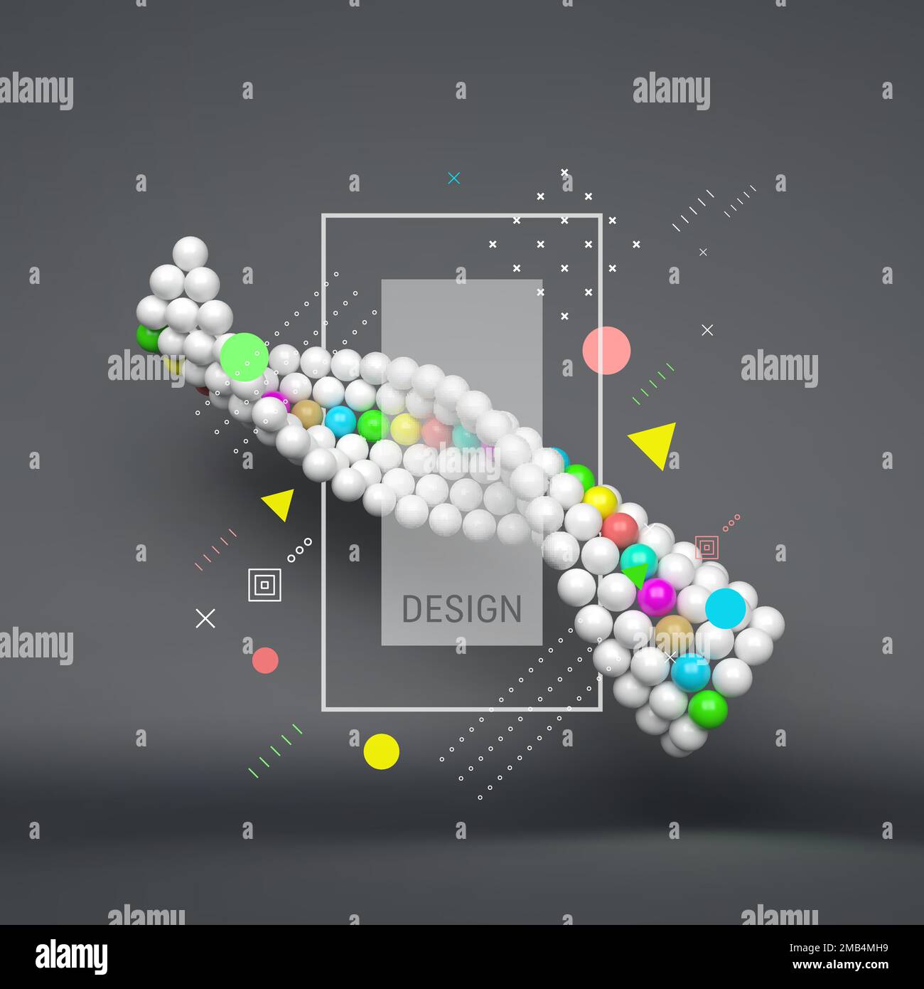 Spiral. 3d abstract spheres composition. Futuristic technology style ...