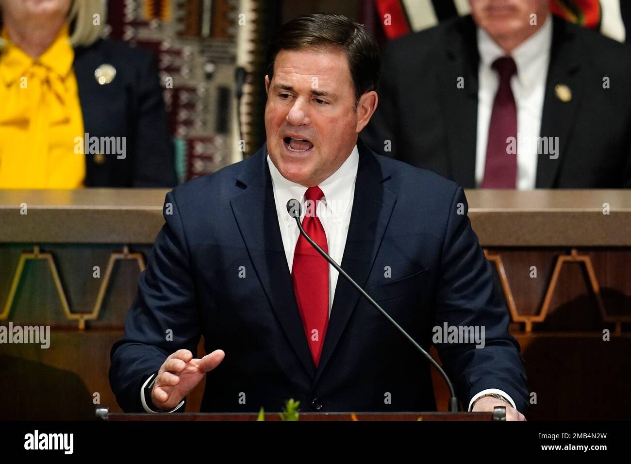 FILE - Arizona Republican Gov. Doug Ducey gives his state of the state ...