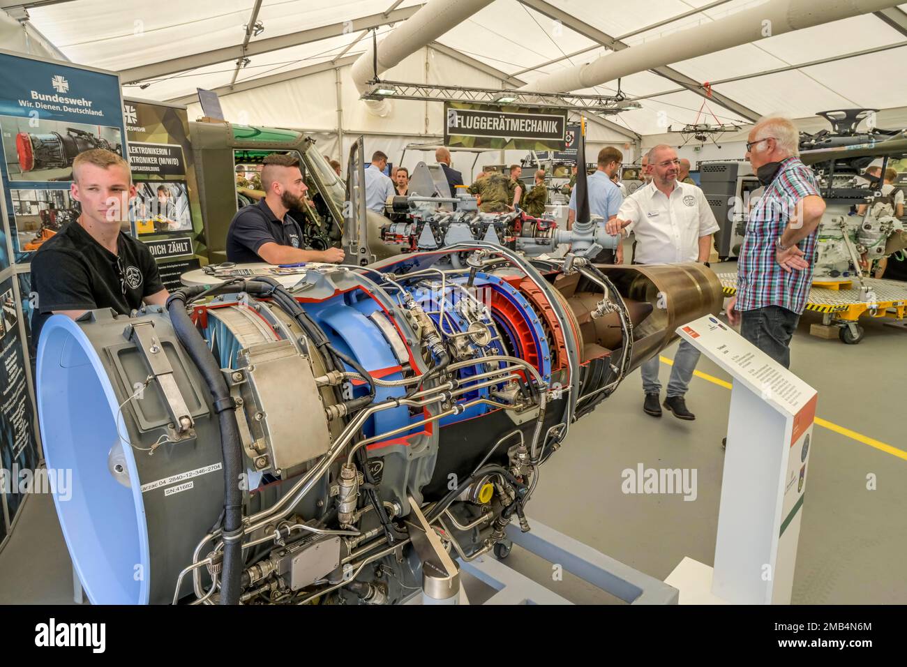 Visitors, Larzac engine, Bundeswehr tent, 22. 06. 2005. ILA ...