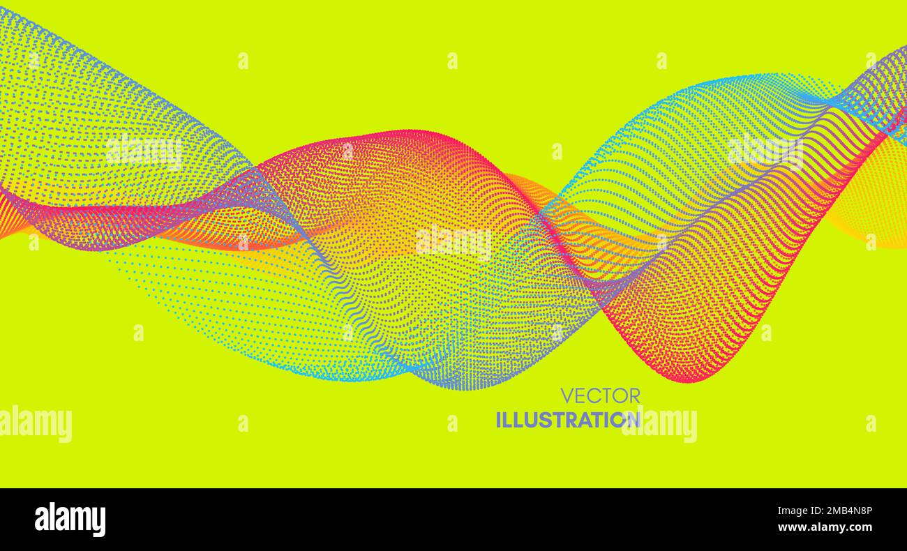 Wave background. Abstract vector illustration. 3d technology style ...