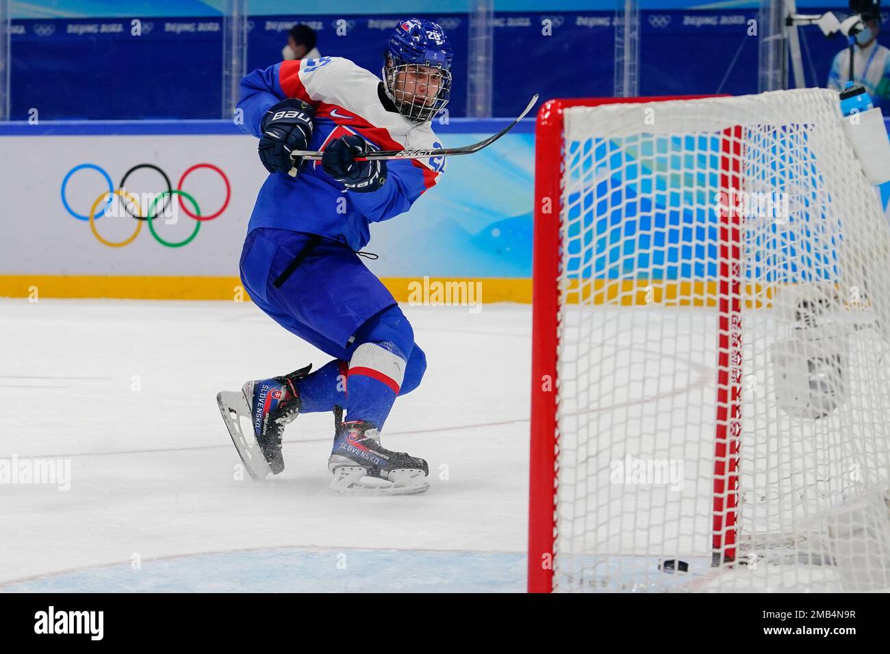 FILE - Slovakia's Juraj Slafkovsky scores an empty net goal against ...