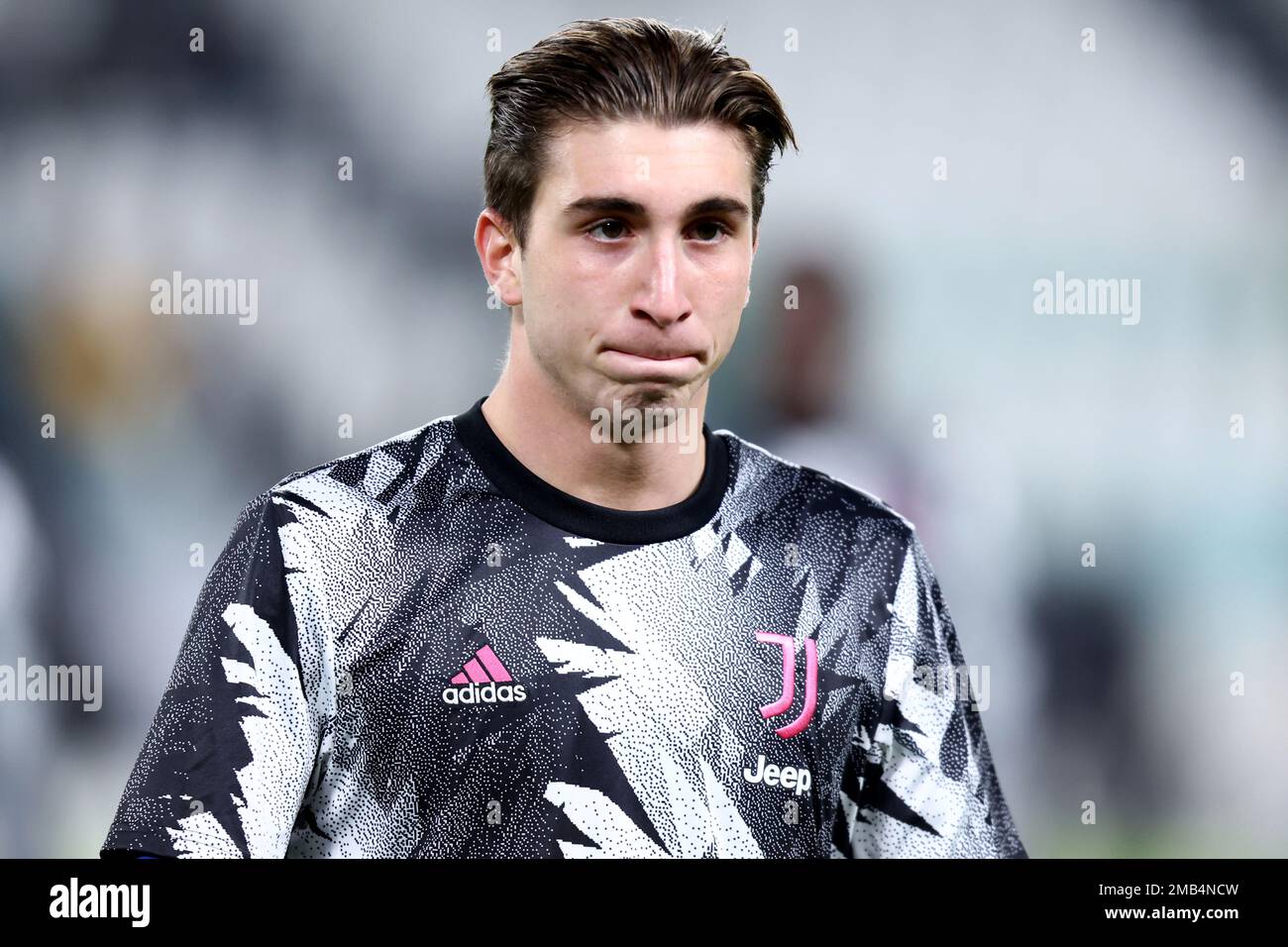 Fabio Miretti of Juventus Fc during warm up before the Coppa Italia ...