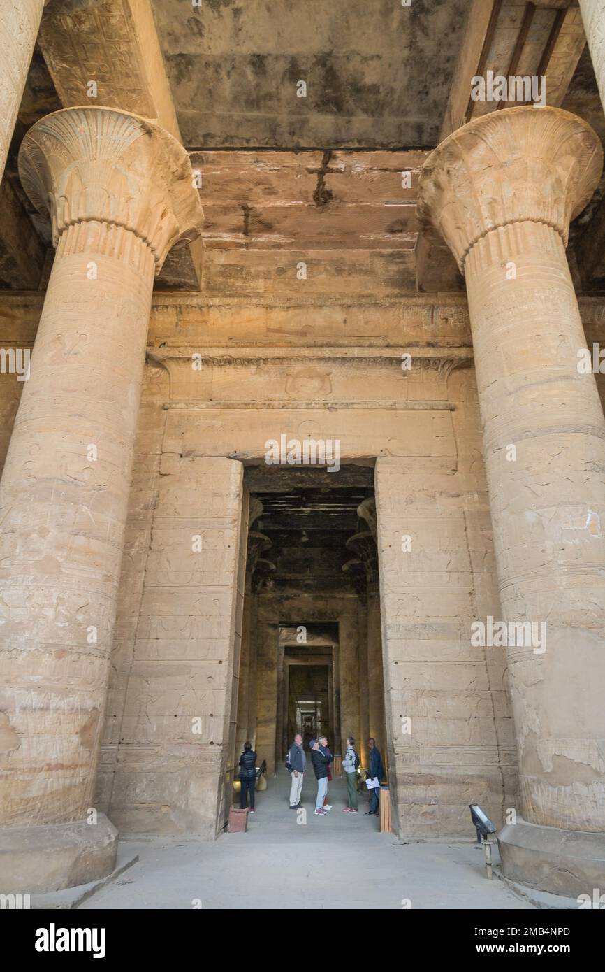 Great Hall of Columns, Temple of Horus, Edfu, Egypt Stock Photo - Alamy