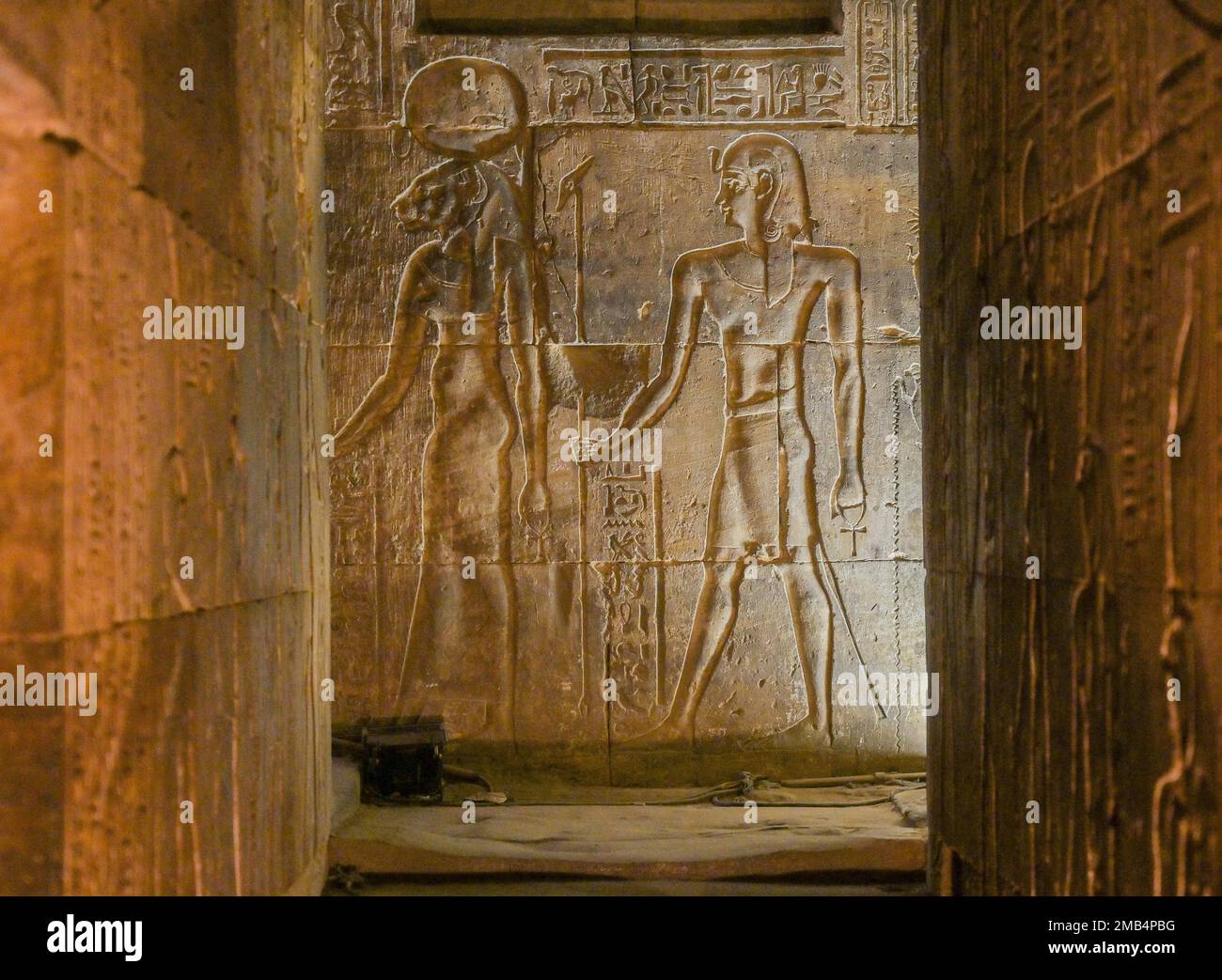 Relief of Sakhmet, lion-shaped goddess, Temple of Horus, Edfu, Egypt ...