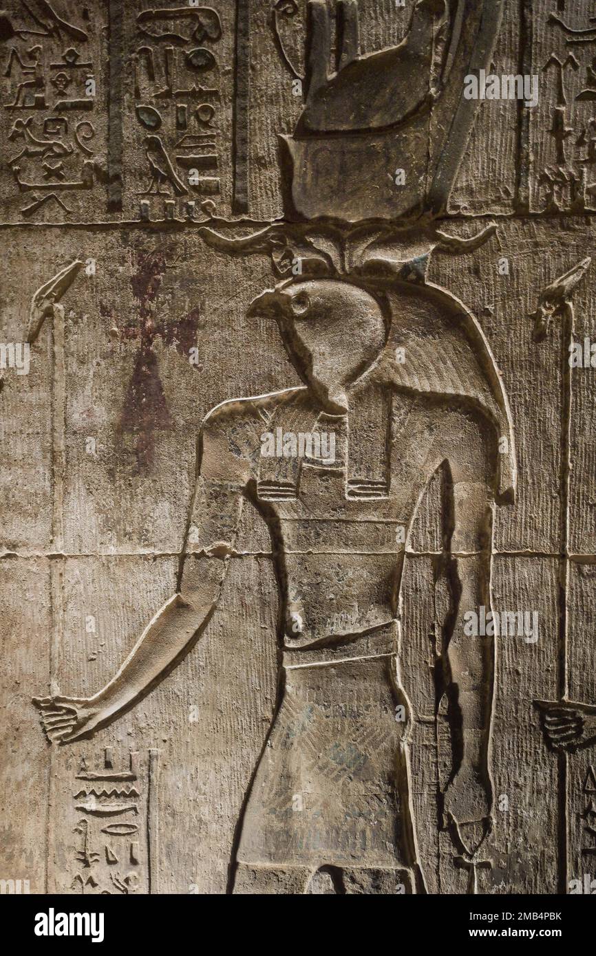 Bas relief egyptian god horus hi-res stock photography and images - Alamy