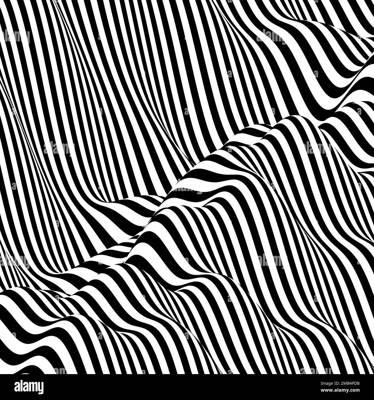 Pattern with optical illusion. Black and white design. Abstract striped ...
