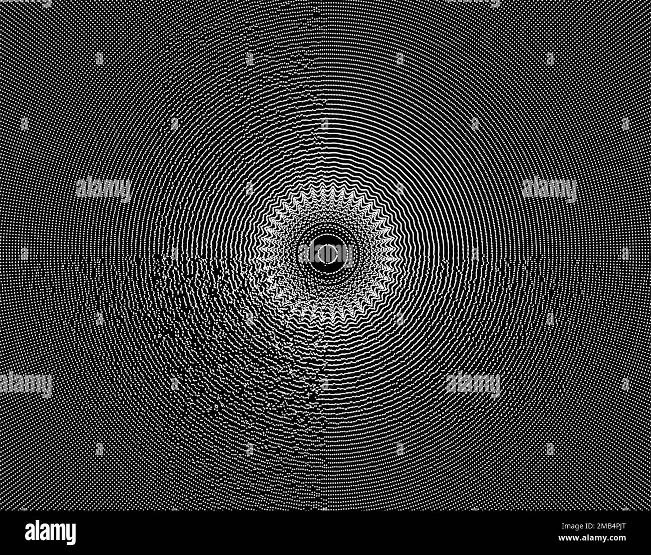 Abstract circular background with dynamic dots. Radial structure for ...