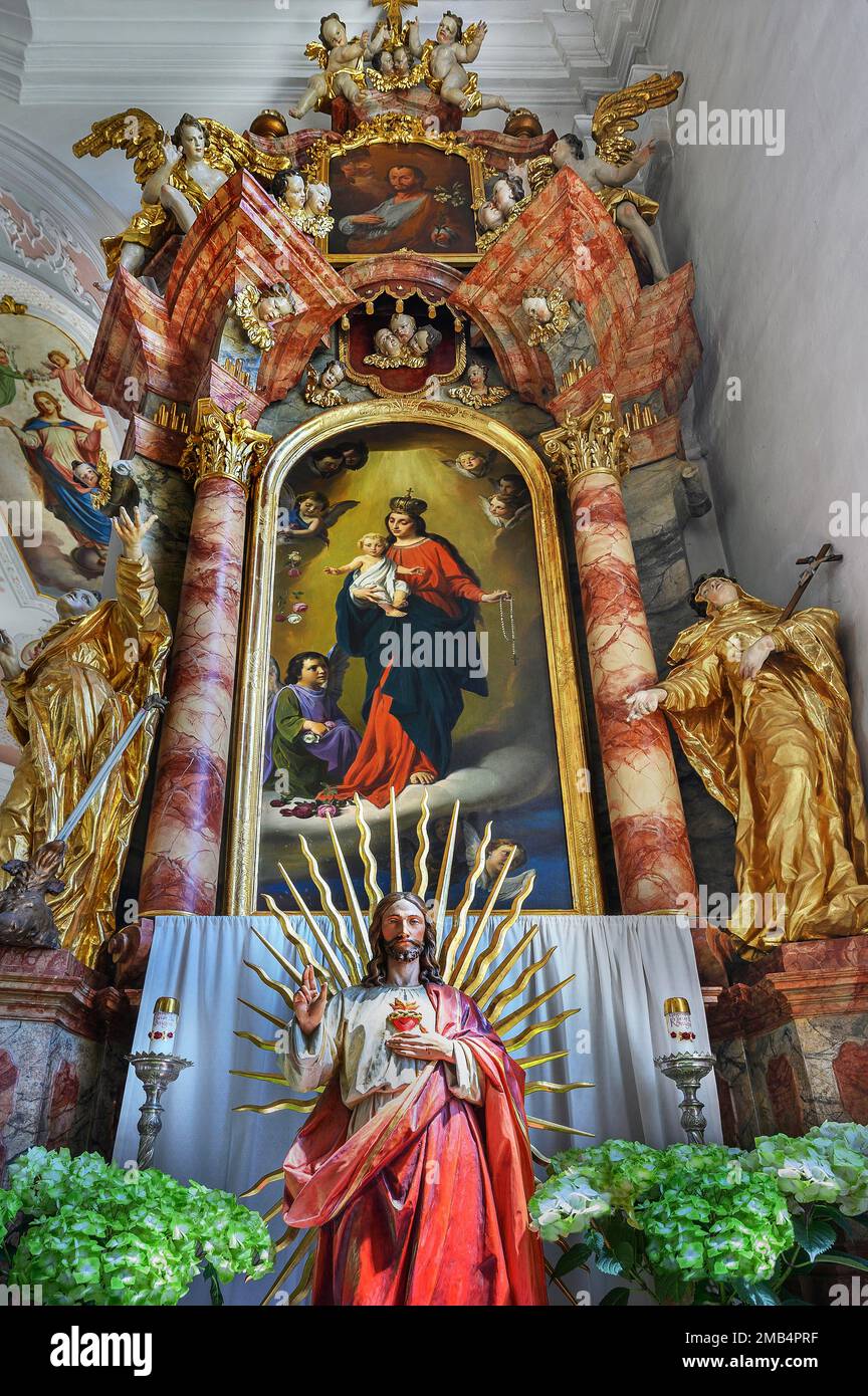 Side altar, St. Stephan's Church, Rettenberg, Allgaeu, Bavaria, Germany ...
