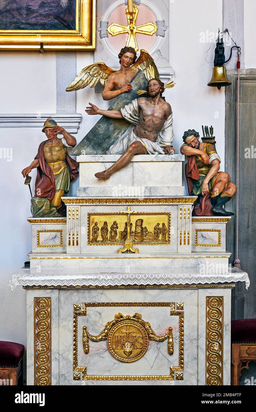 Jesus rises from the grave, St. Stephen's Church, Rettenberg, Allgaeu ...