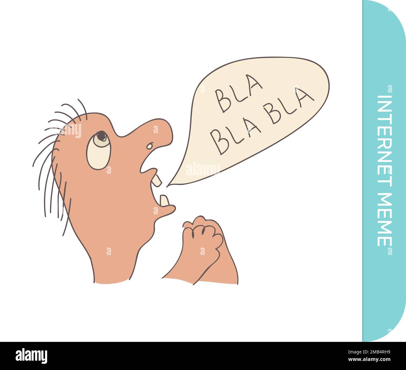 Freehand drawn man with speech bubble. Vector illustration with doodle ...