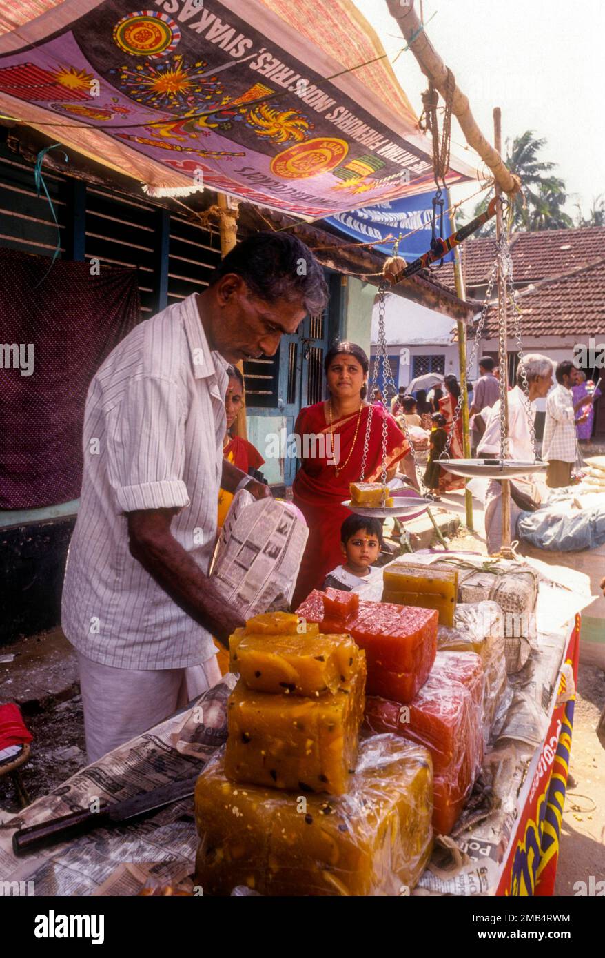 Halwa or sweet shop in Palakkad or Palghad, Kerala, India, Asia. Flour ...
