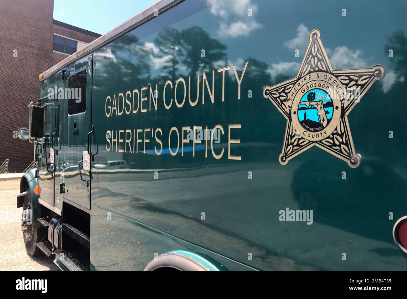 A Gadsden County Sheriff's Office van in parked at their main office ...