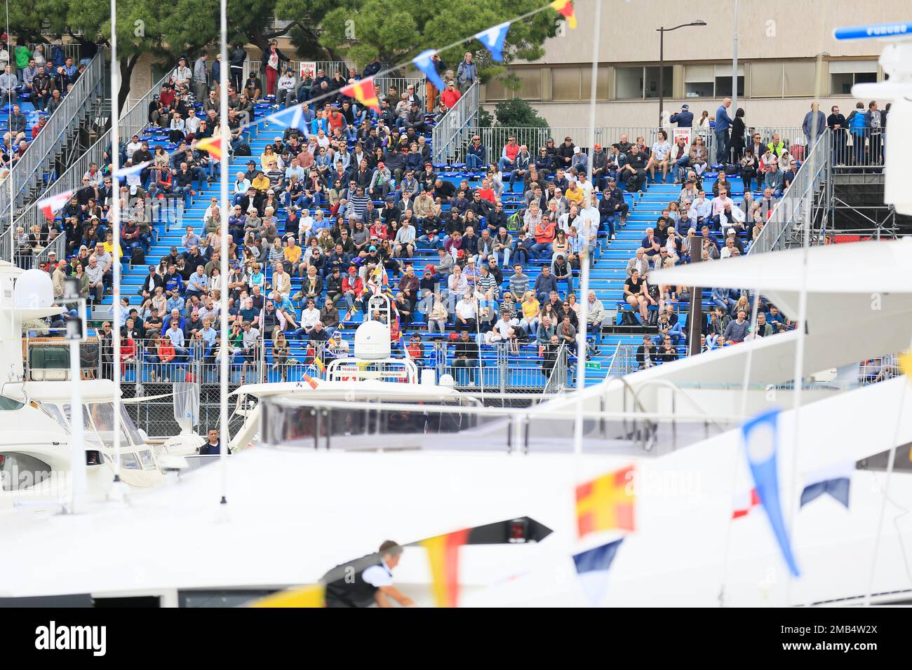 Yachts at Port Hercule, grandstands, Formula 1 Grand Prix, Principality ...