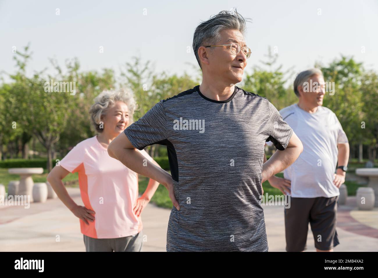 Elderly couples health movement Stock Photo - Alamy