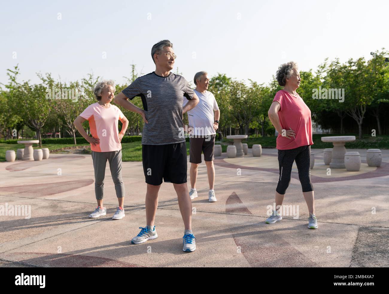Elderly couples health movement Stock Photo - Alamy