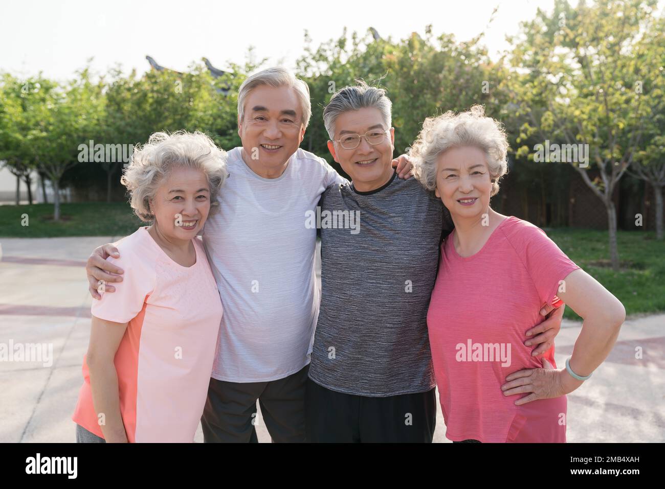 Elderly couples health movement Stock Photo - Alamy