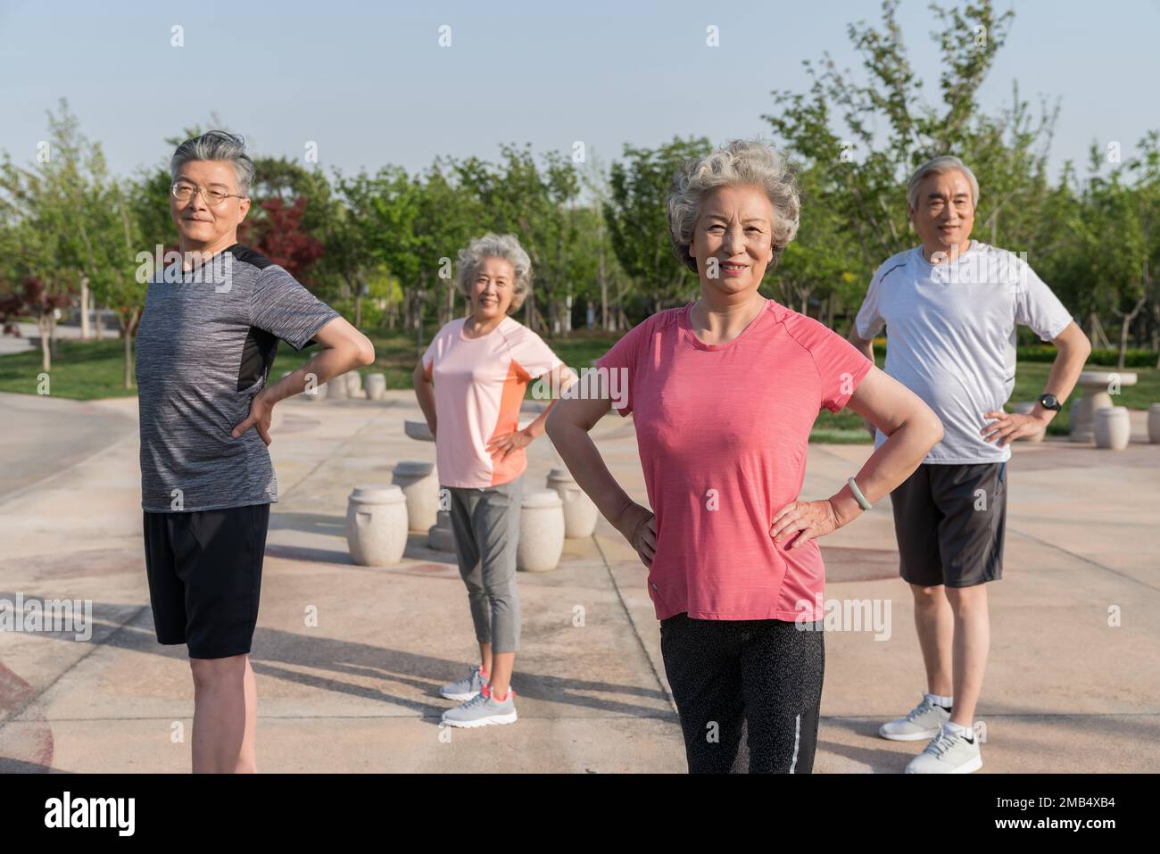 Elderly couples health movement Stock Photo - Alamy