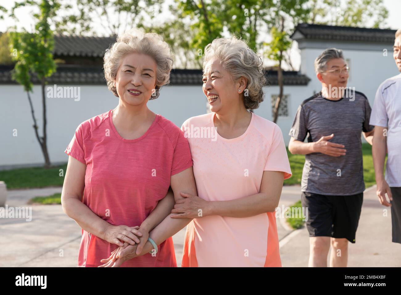 Elderly couples health movement Stock Photo - Alamy