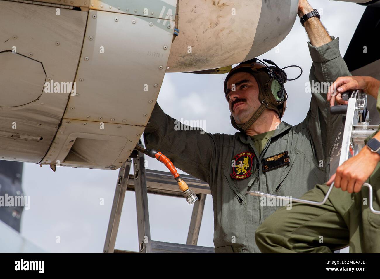 U.S. Marine Corps Cpl. Michael Dern, a crew chief with Marine Medium ...