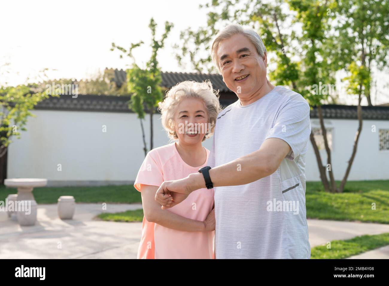 Elderly couples health movement Stock Photo - Alamy