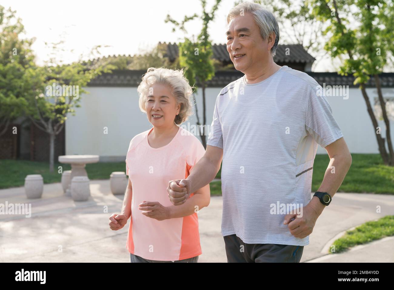 Elderly couples health movement Stock Photo - Alamy
