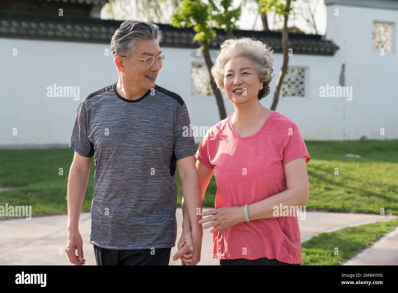 Elderly couples health movement Stock Photo - Alamy