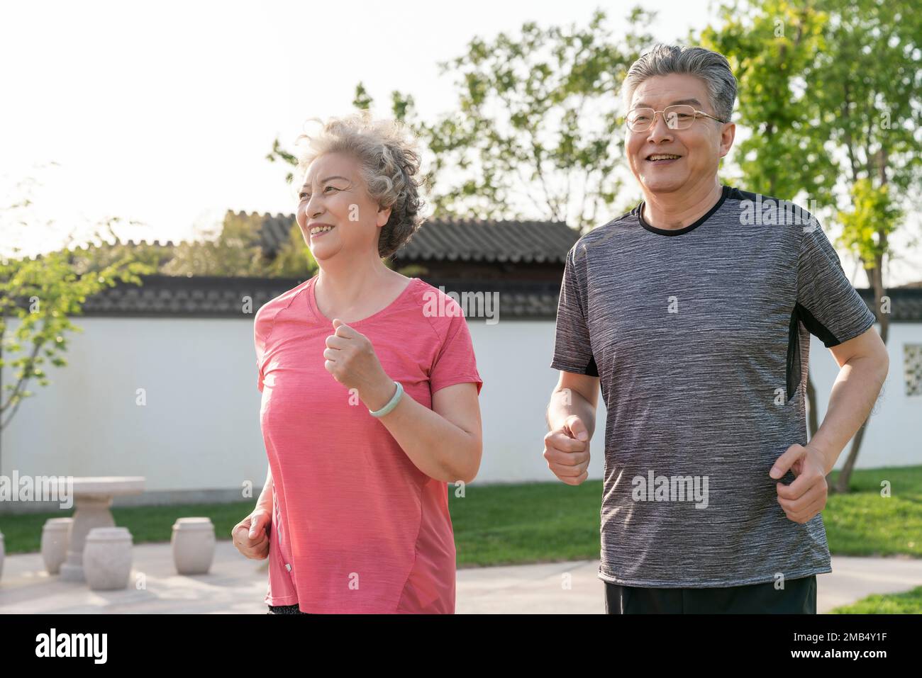 Elderly couples health movement Stock Photo - Alamy