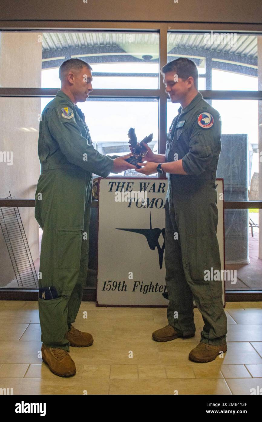 U.S. Air Force Capt. Grant "Chief" Fowler, 159th Fighter Squadron, F ...