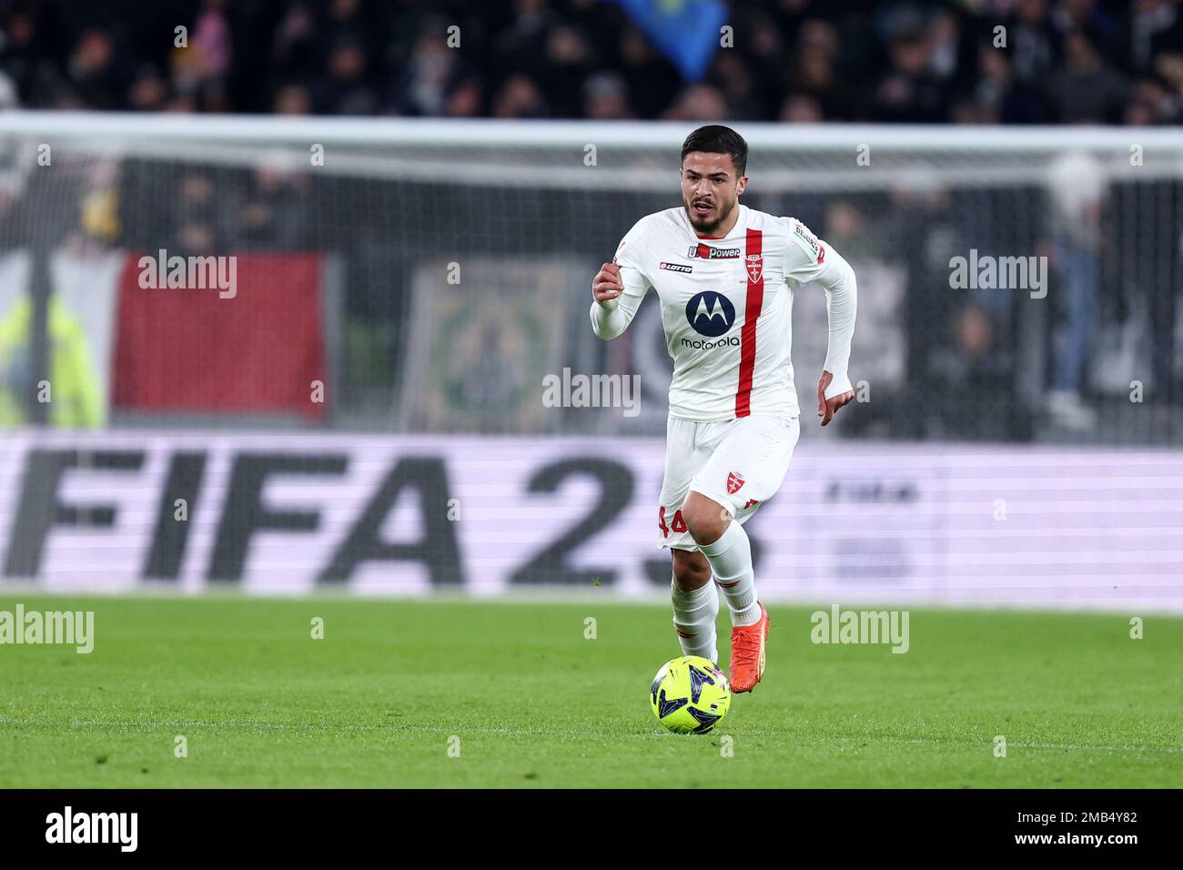 Andrea Carboni of Ac Monza in action during the Coppa Italia football ...