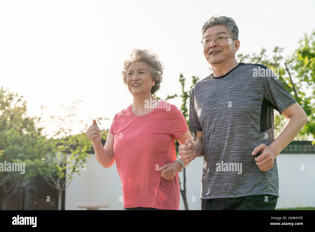 Elderly couples health movement Stock Photo - Alamy