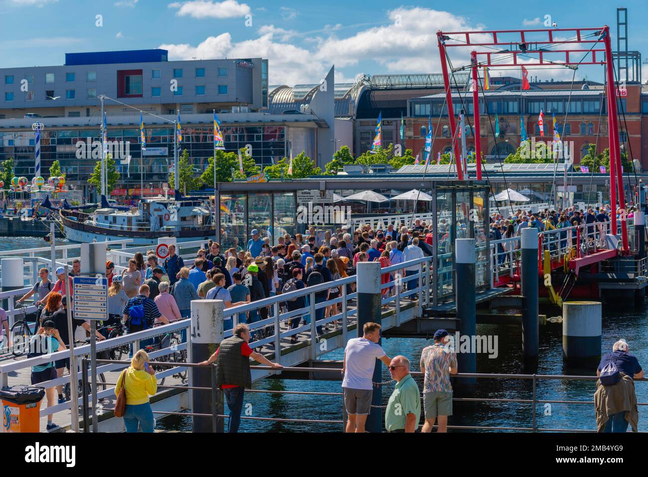 Crowd on the Hoern Bridge, Kiel Week 2022, Inner Fjord, Port of Kiel ...