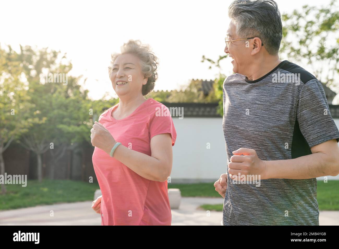 Elderly couples health movement Stock Photo - Alamy