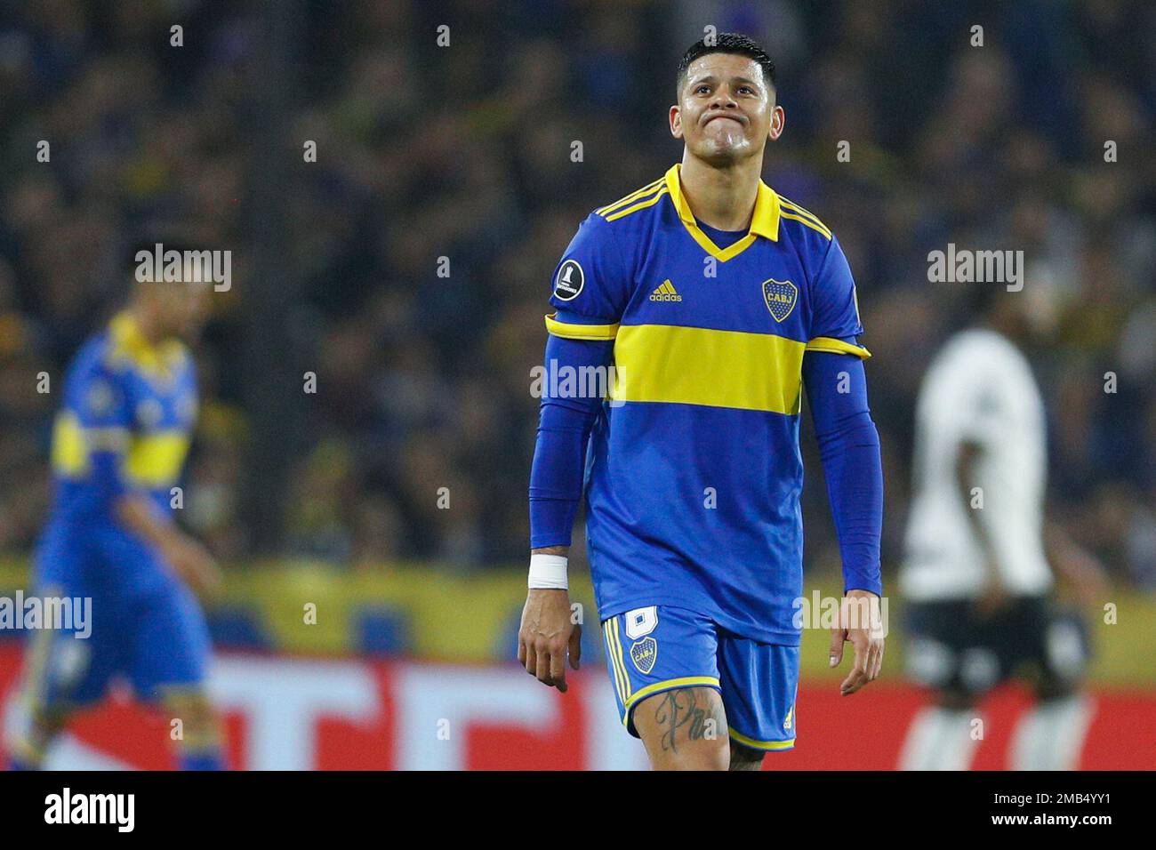 Marcos Rojo of Argentina's Boca Juniors reacts during a Copa ...