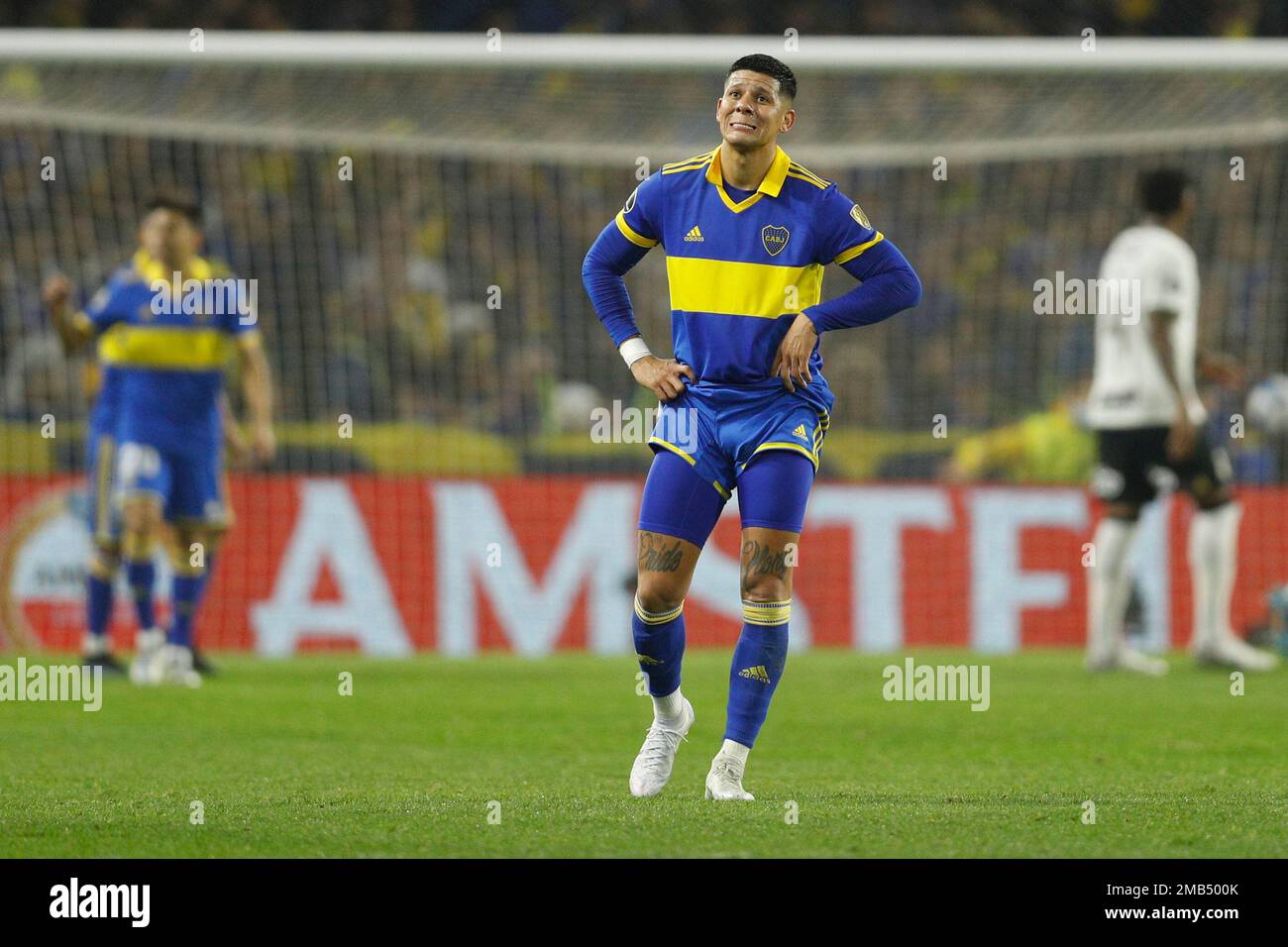 Marcos Rojo of Argentina's Boca Juniors reacts during a Copa ...